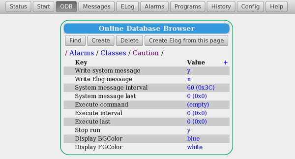 Alarms Page - MidasWiki